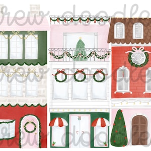 Watercolor Christmas Homes Digital Clip Art Set- Instant Download - Etsy