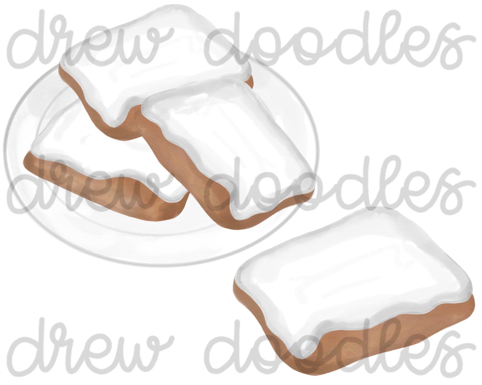 Watercolor Beignets Digital Clip Art Set Instant Download - Etsy