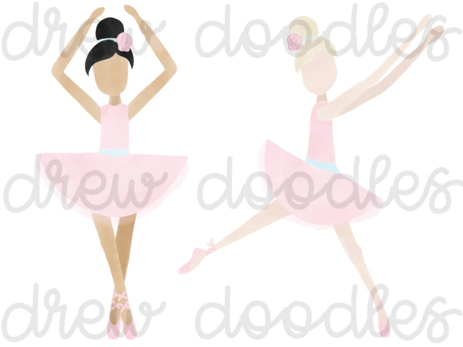 Watercolor Ballet Ballerina Digital Clip Art Set Instant | Etsy
