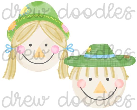 Watercolor Scarecrows Digital Clip Art Set Instant Download - Etsy