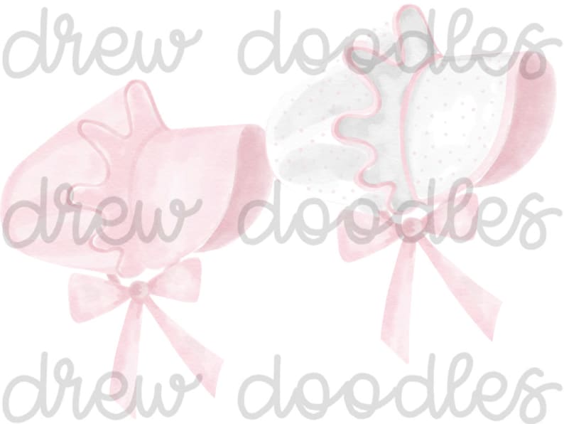 Watercolor Baby Girl Bonnets Digital Clip Art Set Instant - Etsy