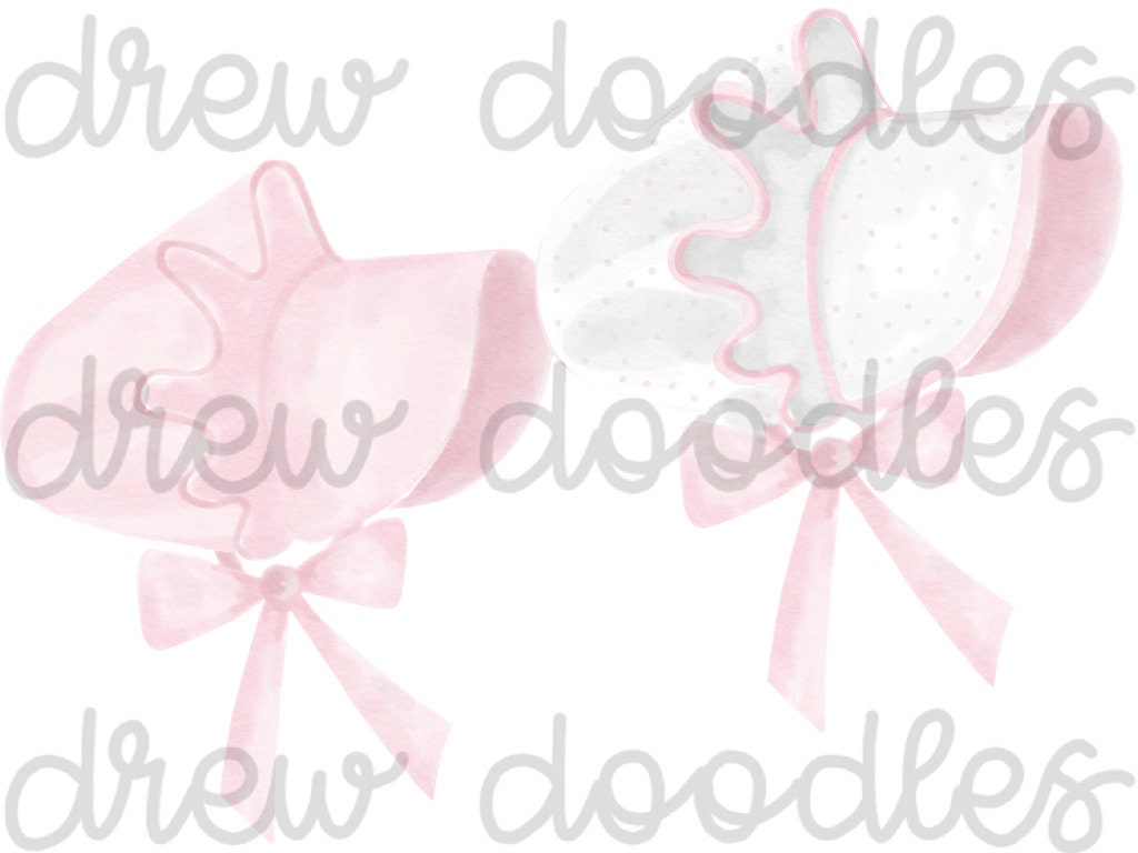 Watercolor Baby Girl Bonnets Digital Clip Art Set Instant - Etsy