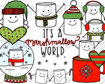 A Marshmallow World Digital Clip Art Set Instant Download | Etsy