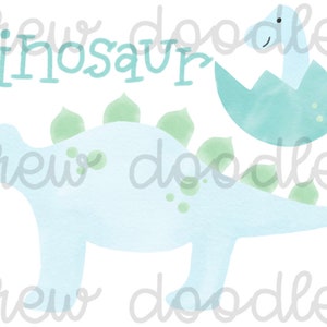 Watercolor Pastel Dinosaurs Digital Clip Art Set- Instant Download - Etsy
