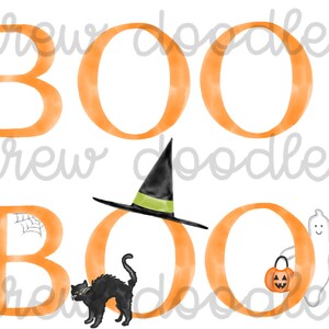 Watercolor Orange Boo Digital Clip Art Set- Instant Download - Etsy