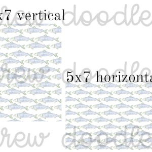 Watercolor Blue Fish Print Pattern Digital Papers Backgrounds 4x4 and ...