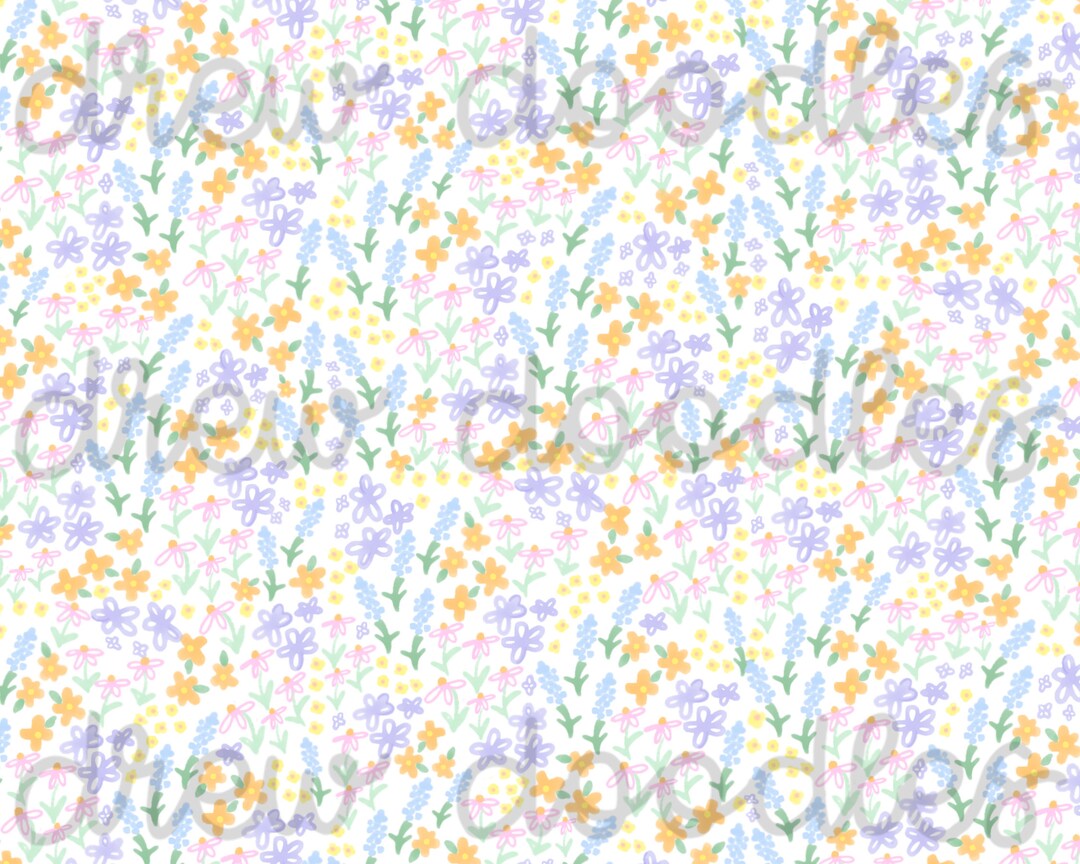 Watercolor Pastel Floral Print Digital Papers Backgrounds 4x6 and 5x7 ...