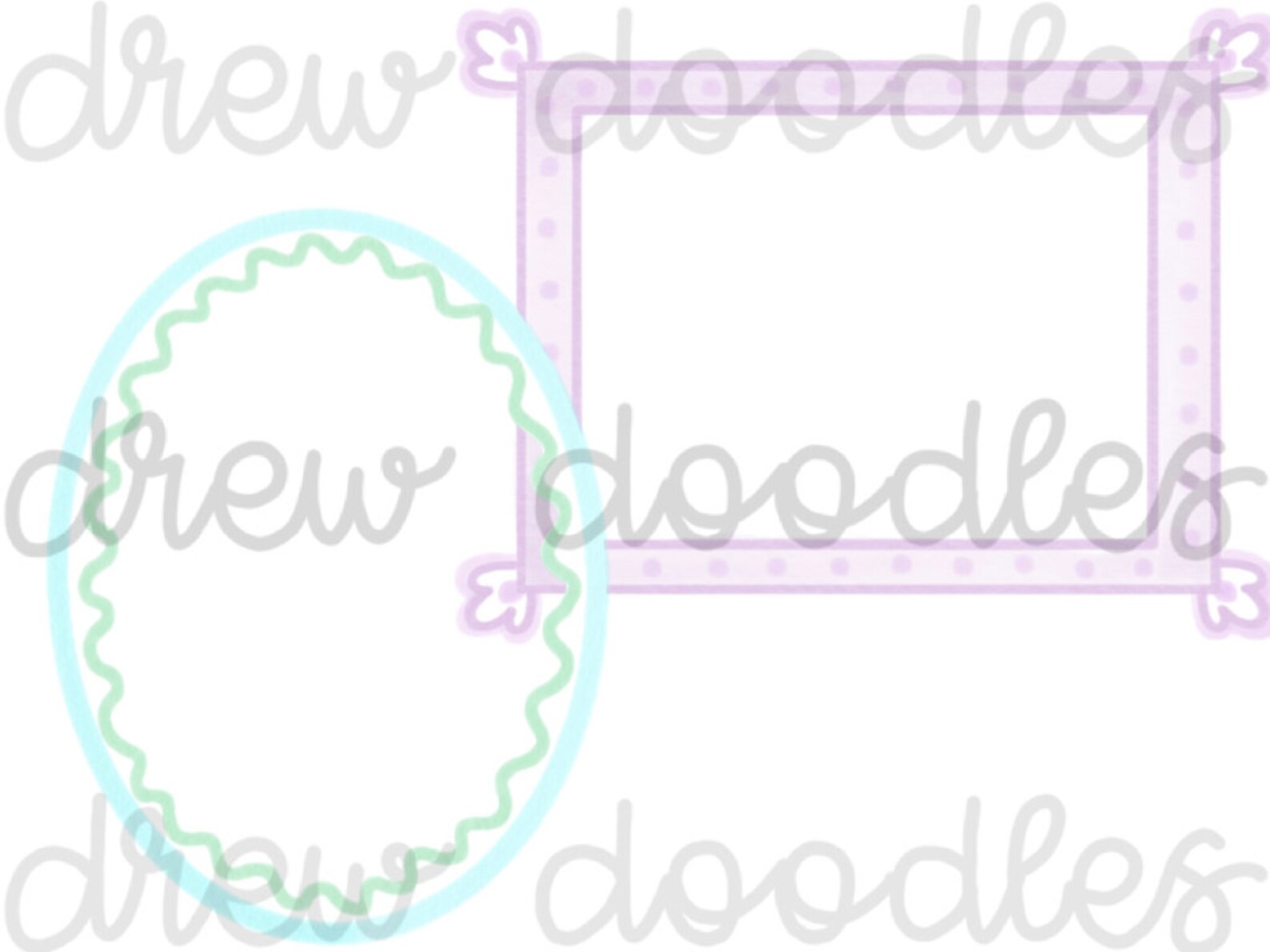 Watercolor Frames Digital Clip Art Set Instant Download | Etsy