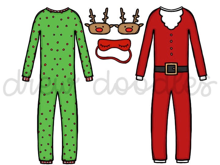 Christmas Pj's Digital Clip Art Set Instant Download - Etsy