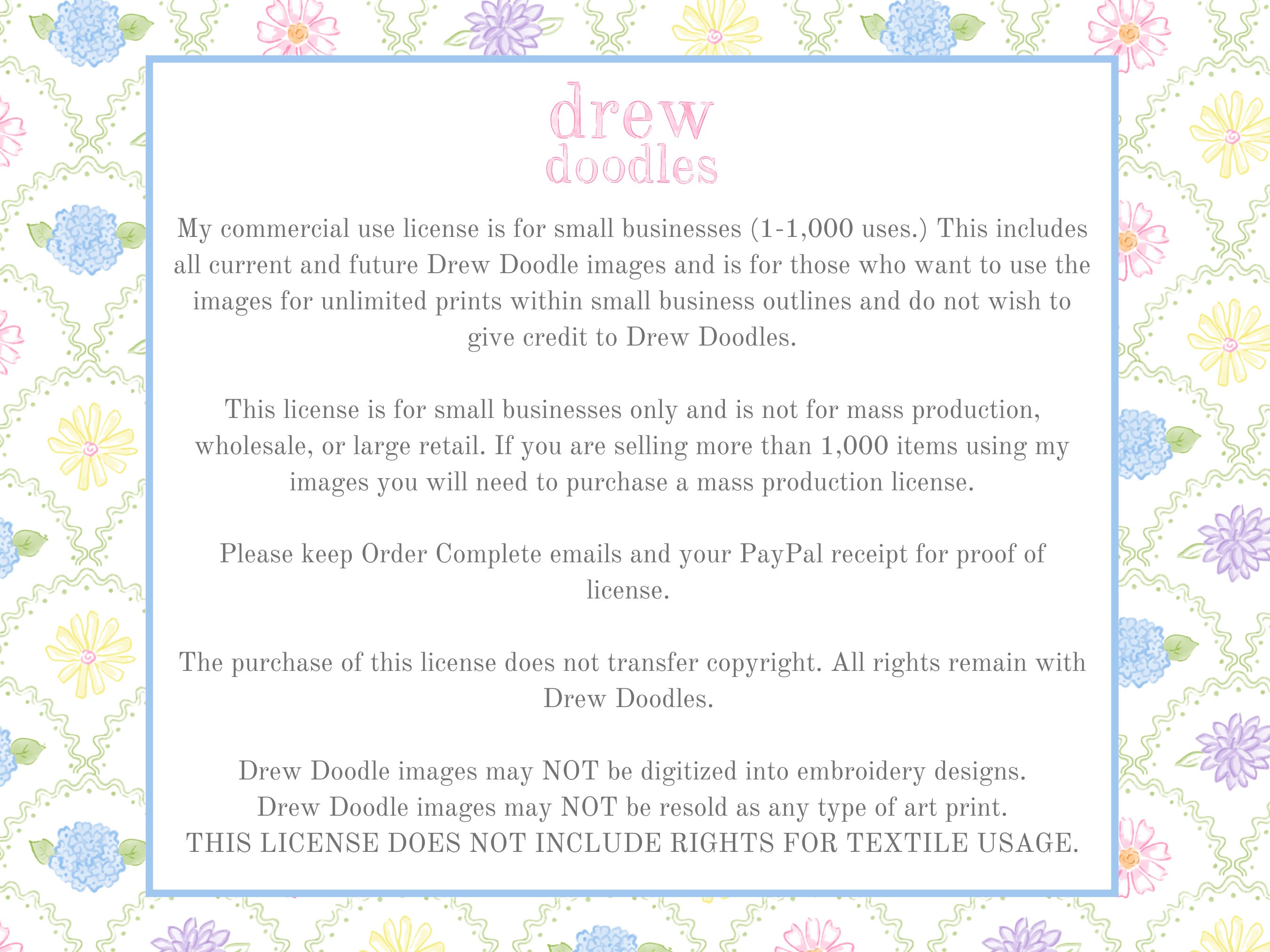 Drew Doodles Commercial License - Etsy