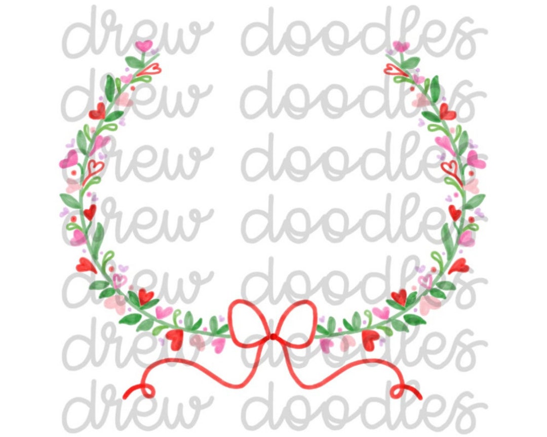 Watercolor Valentine's Day Heart Crest- Digital Clip Art Set- Instant ...