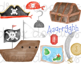 Watercolor Fire Station Digital Clip Art Set Instant Download | Etsy