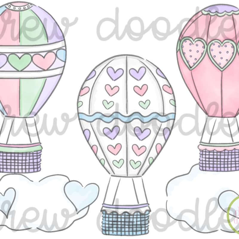 Valentine Hot Air Balloons - Etsy