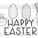 Easter Doodles Digital Clip Art Set- Black Line Version- Instant ...
