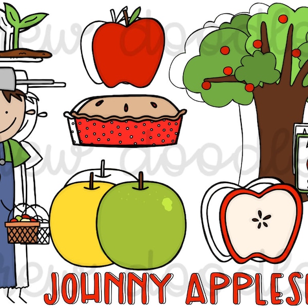 Johnny Appleseed Clip Art - Etsy