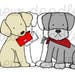 Valentine's Day Dogs Digital Clip Art Set Color and Black Line COMBO ...