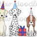 Watercolor Primary Party Dogs Digital Clip Art Set- Instant Download - Etsy