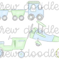 Stitched Train Clipart - Cute Train Clip Art and Wagons, Sun, Clouds ...