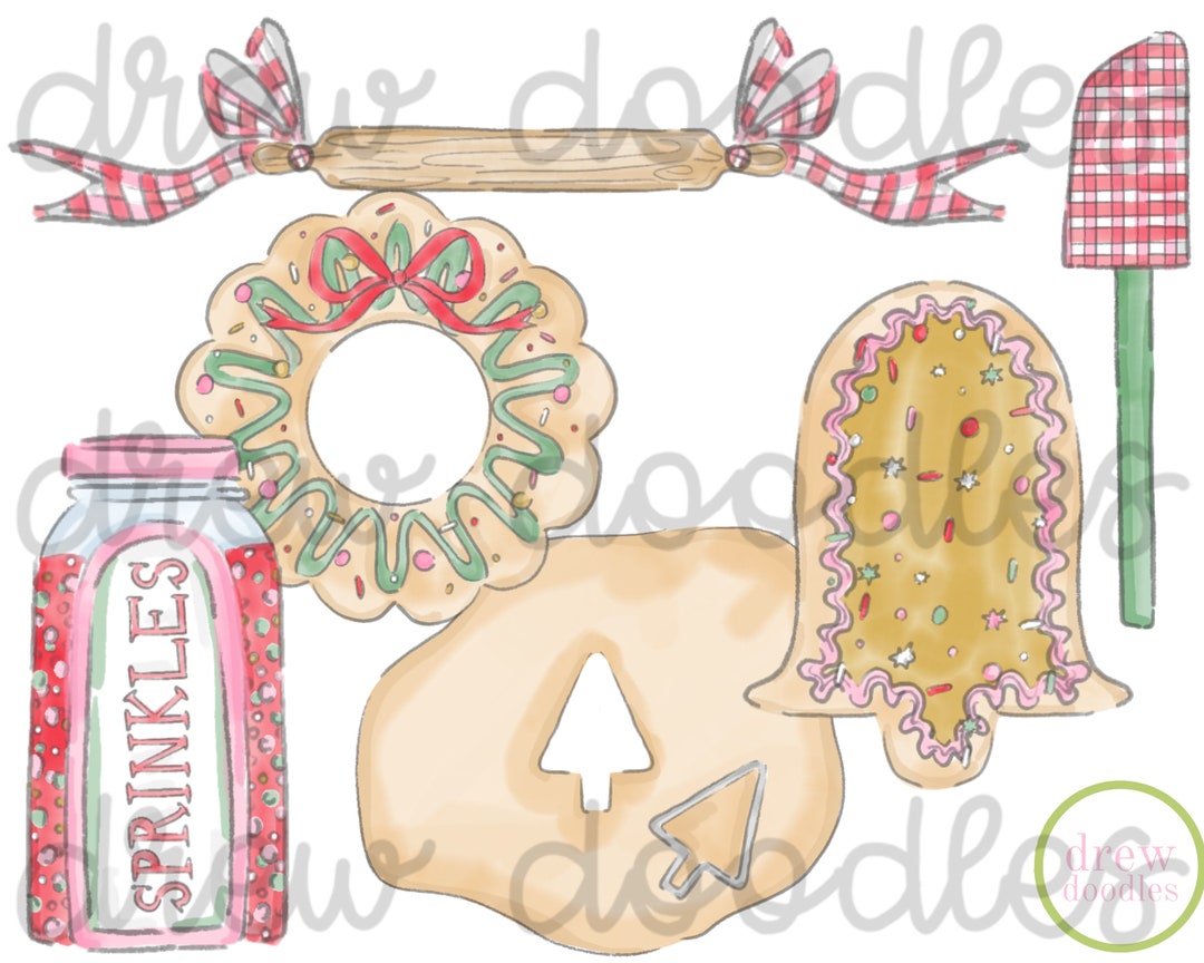 Watercolor Christmas Cookies Baking Set 1 Digital Clip Art Set- Instant ...