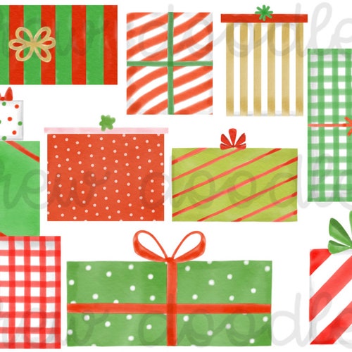 Watercolor Christmas Dogs Digital Clip Art Set Instant - Etsy