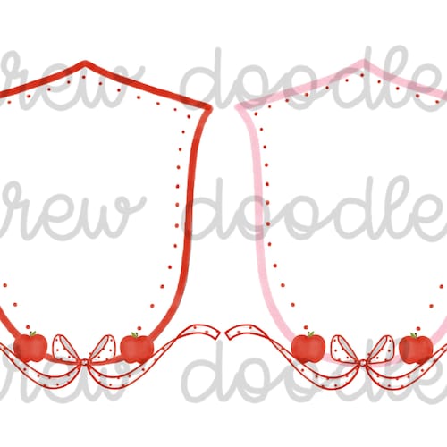 Watercolor Blue Bow Apple Crest Digital Clip Art Set Instant - Etsy