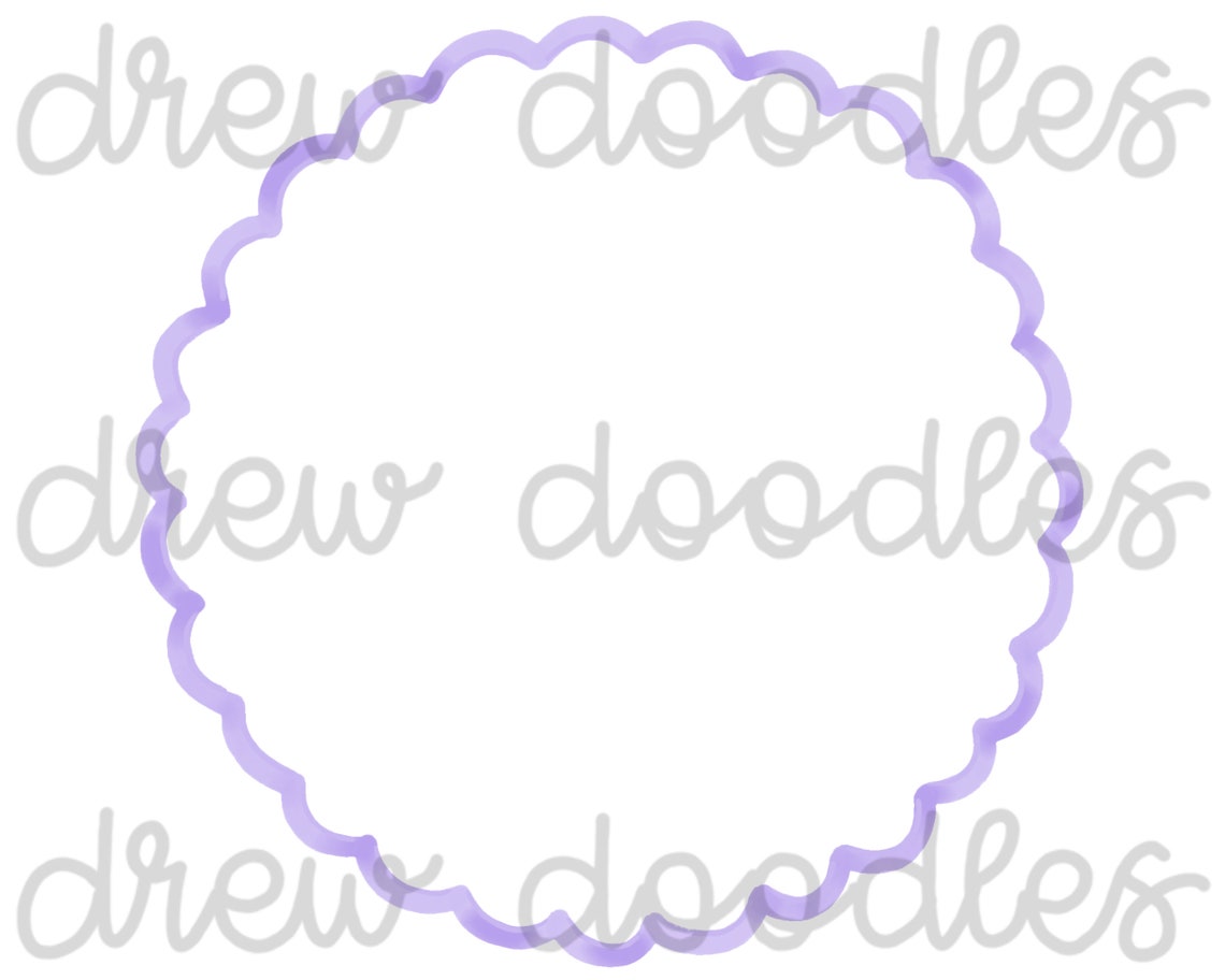 Watercolor Pink and Purple Scallop Circle Frames- Digital Clip Art Set ...