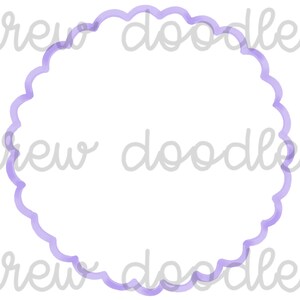 Watercolor Pink and Purple Scallop Circle Frames- Digital Clip Art Set ...