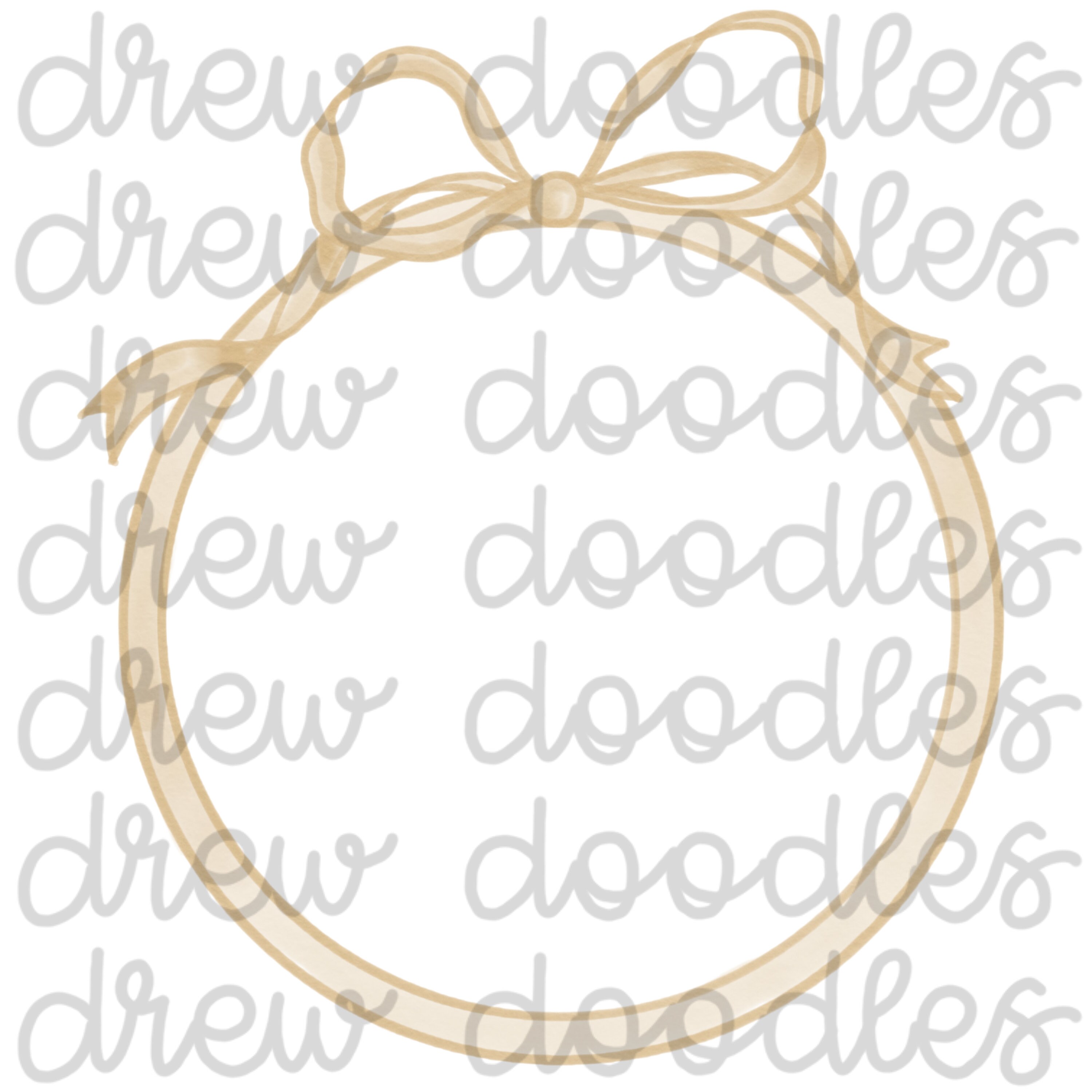 Watercolor Gold Bow Circle Frame Digital Clip Art Set - Etsy