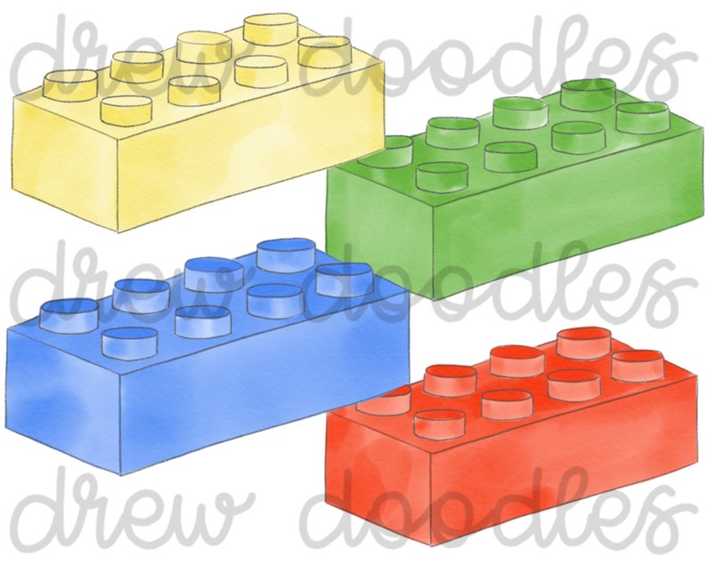 Watercolor Blocks Digital Clip Art Set- Instant Download - Etsy