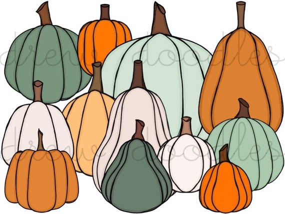 Plenty of Pumpkins Digital Clip Art Set Instant Download | Etsy