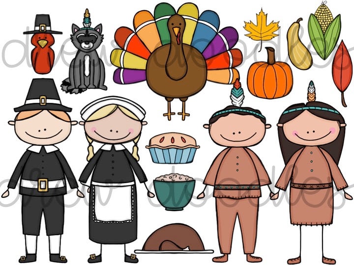 Thanksgiving Friends Digital Clip Art Set | Etsy