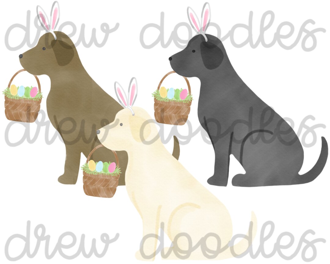 Watercolor Easter Labrador Dogs- Digital Clip Art Set- Instant Download ...