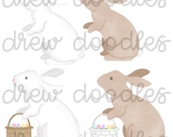 Watercolor Easter Dogs Digital Clip Art Set Instant Download | Etsy