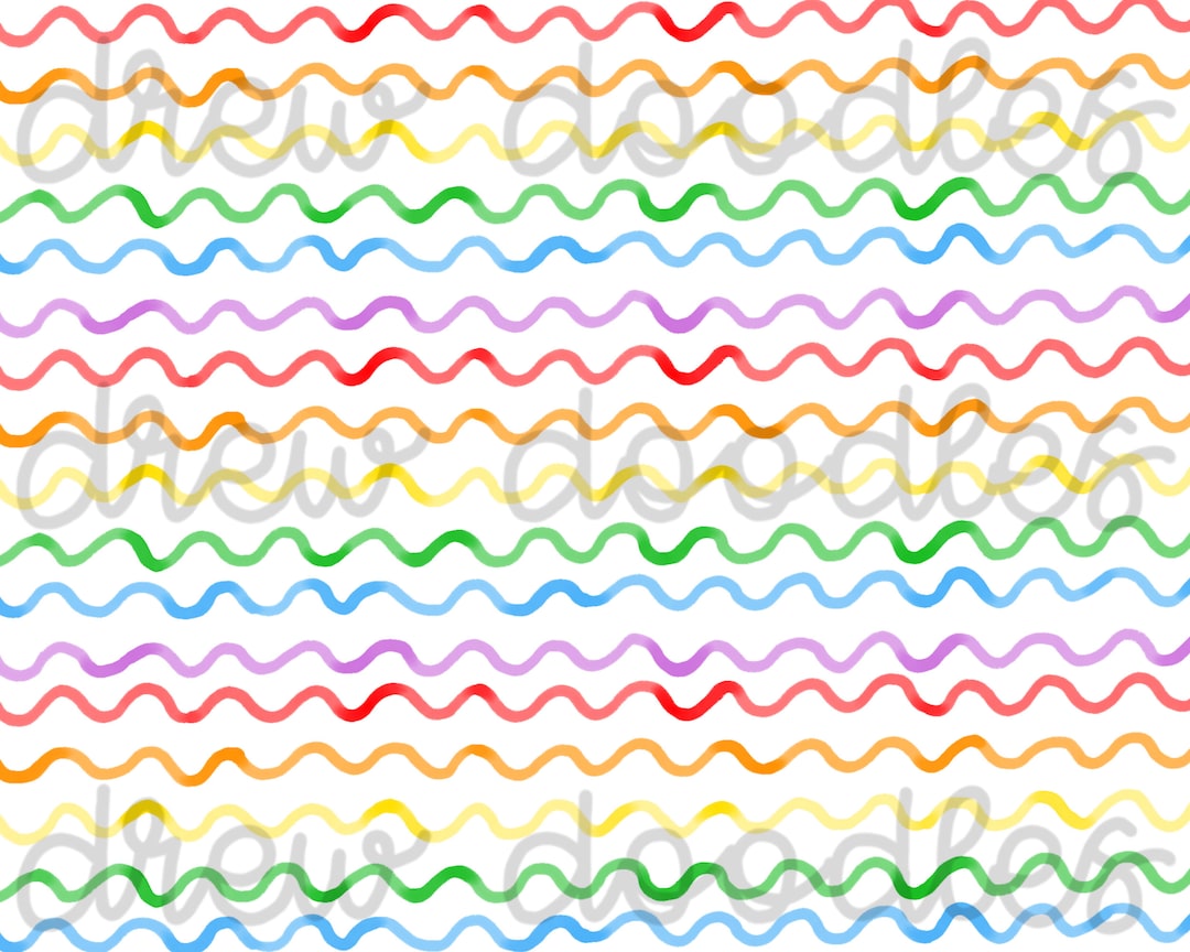Watercolor Rainbow Squiggles Print Digital Papers Backgrounds 4x6 and ...