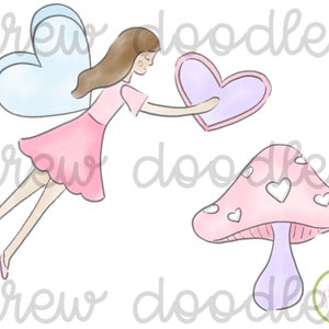 Watercolor Valentine's Day Fairies Digital Clip Art Set- Instant ...