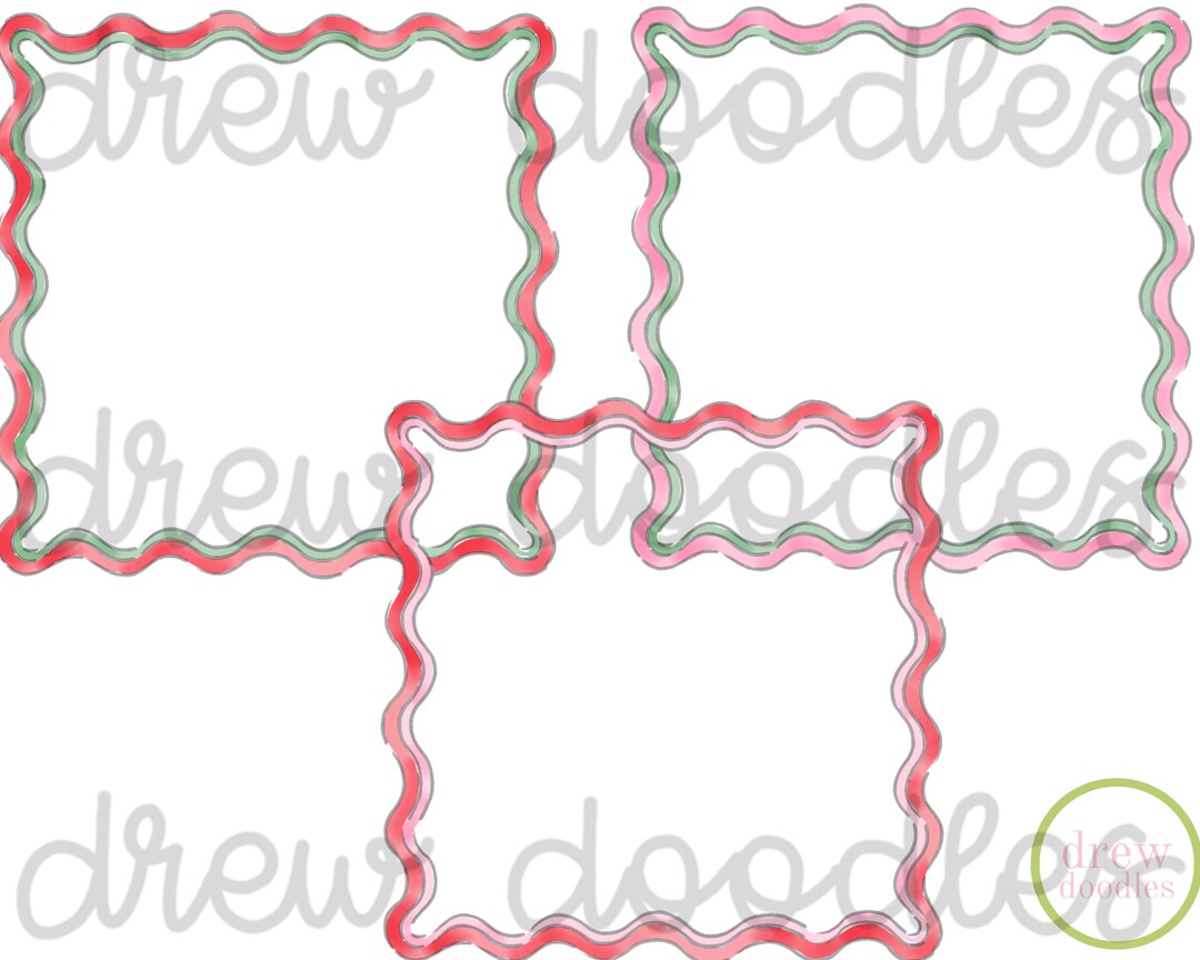 Watercolor Christmas Cookies Baking Squiggle Frames Digital Clip Art Set- Instant Download - Etsy