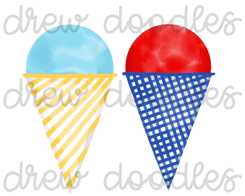 Watercolor Snow Cones- Digital Clip Art Set- Instant Download - Etsy