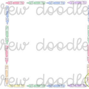 Watercolor Pastel Crayon Frames Digital Clip Art Set- Instant Download ...