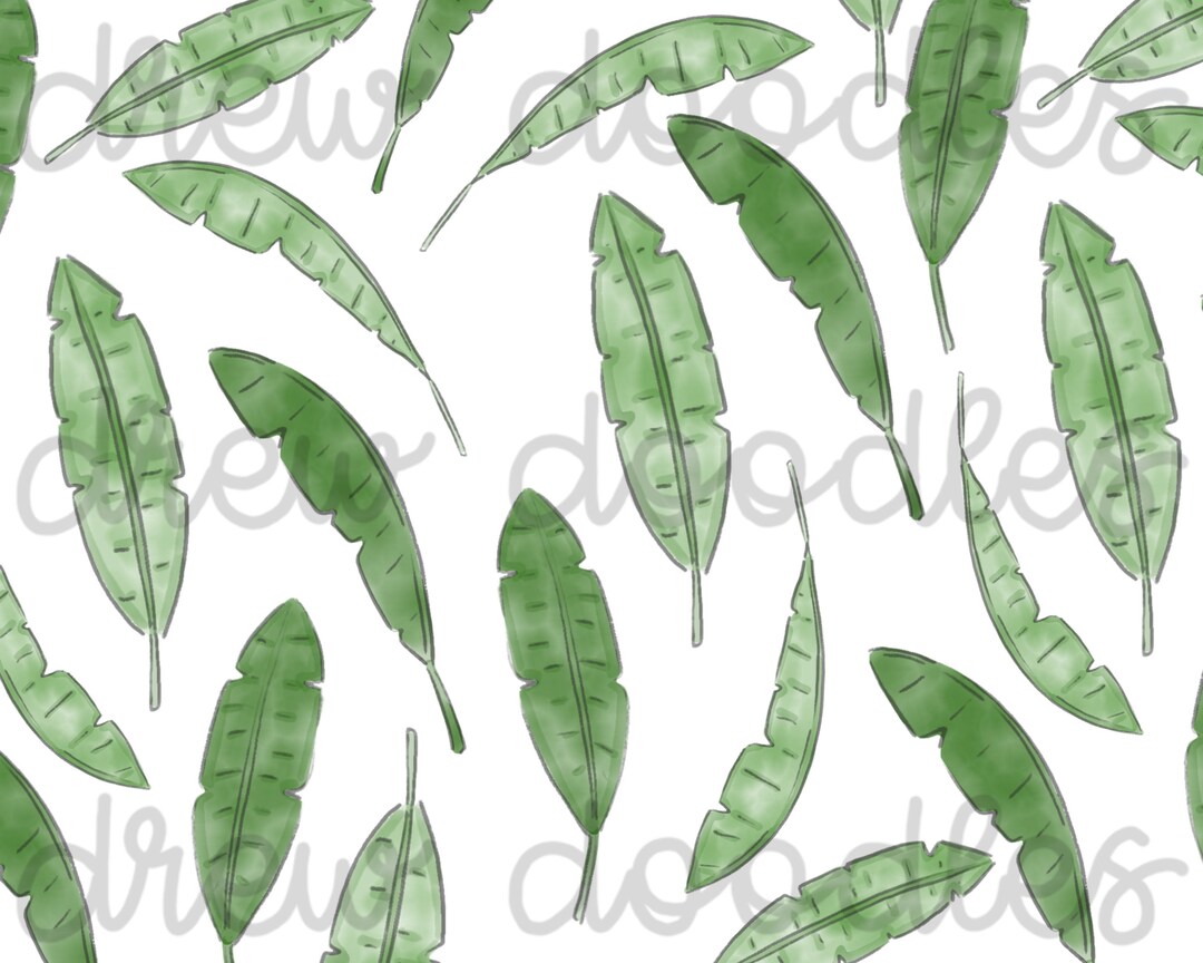 Watercolor White Palm Leaf Print Pattern Digital Papers Backgrounds 4x4 ...