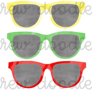 Watercolor Bright Sunglasses Digital Clip Art Set- Instant Download - Etsy
