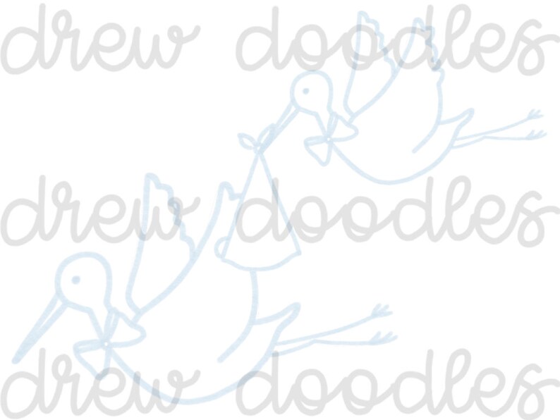 Watercolor Baby Boy Stork Digital Clip Art Set Instant - Etsy