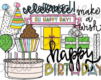 Santa Paws Digital Clip Art Set Color and Black Line COMBO | Etsy