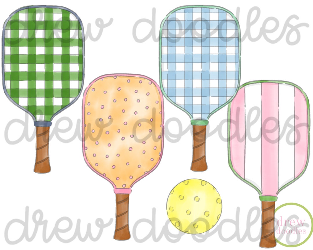 Watercolor Pickleball Digital Clip Art Set- Instant Download - Etsy