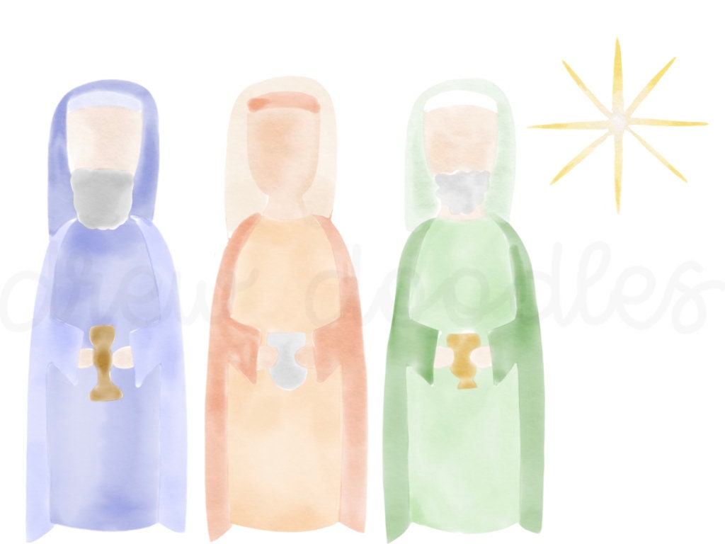 Watercolor Nativity Digital Clip Art Set Instant Download - Etsy