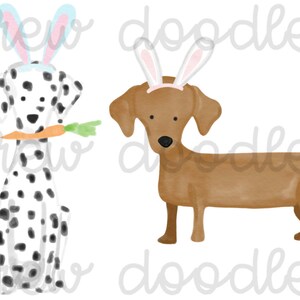 Watercolor Easter Dogs Digital Clip Art Set- Instant Download - Etsy