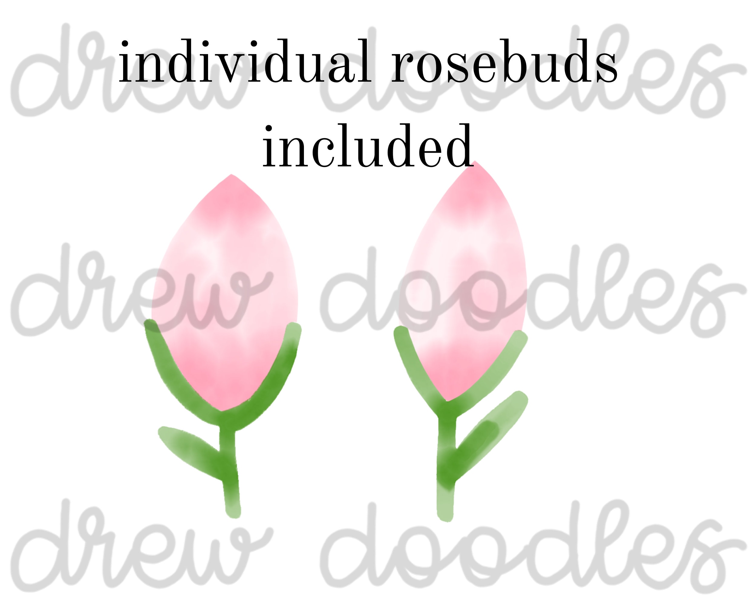 Watercolor Rosebud Pattern Print Digital Papers Backgrounds - Etsy