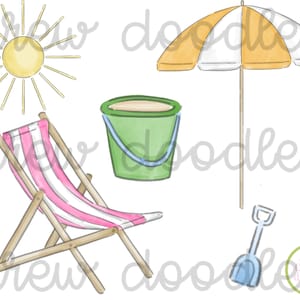 Watercolor Beach Digital Clip Art Set Instant Download - Etsy