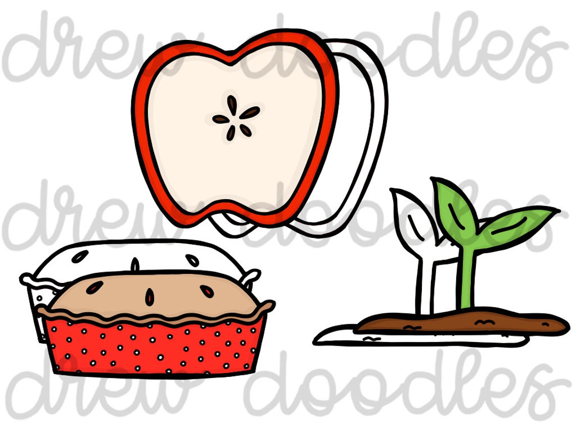 Johnny Appleseed Digital Clip Art Set Color and Black Line - Etsy