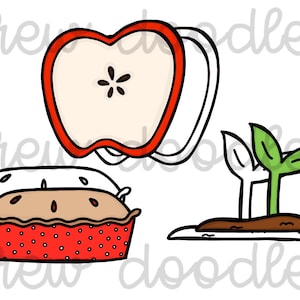 Johnny Appleseed Digital Clip Art Set- Color and Black Line COMBO ...