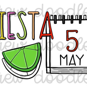 Fiesta/cinco De Mayo Digital Clip Art Set- Color and Black Line COMBO ...